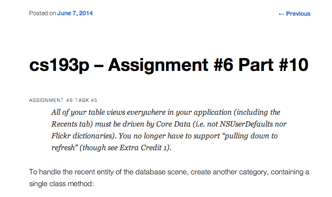 cs193p - Assignment #6 Part #10 - cs193p assignment solutions et al