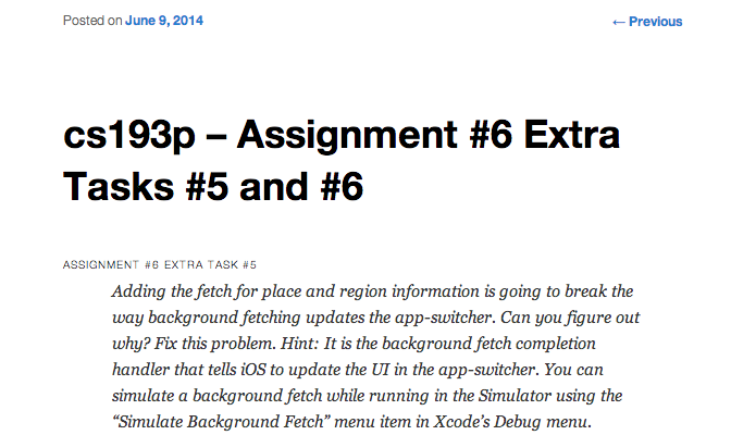 cs193p - Assignment #6 Extra Tasks #5 and #6 - cs193p assignment solutions et al