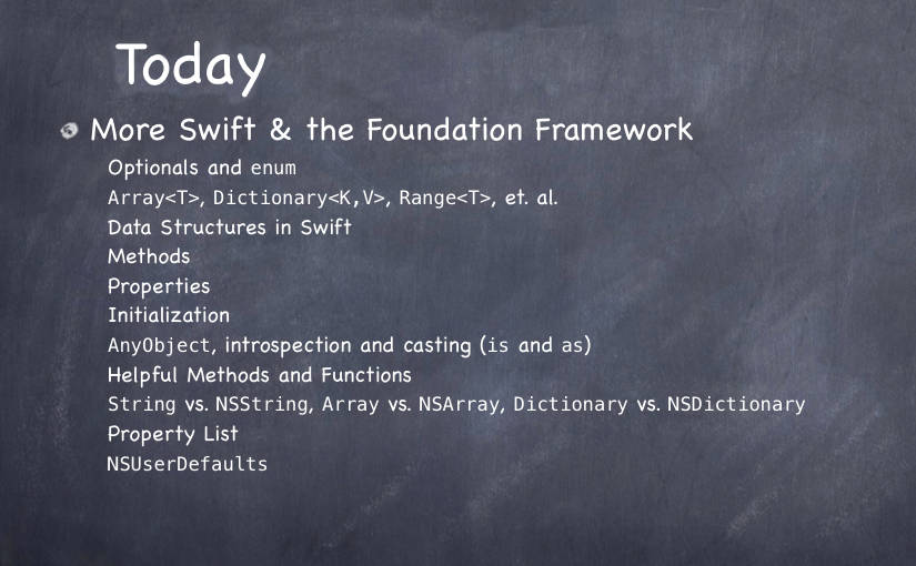 Cs193p Lecture 4 More Swift And Foundation Frameworks Cs193p 